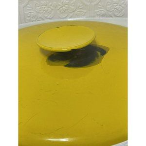 Kitchen | Large Yellow Enamel Cast Iron Stock Pot Dutch Oven Mcm ...